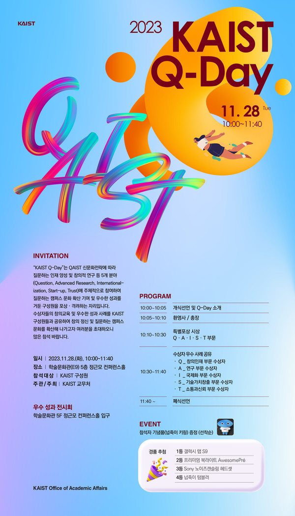 ‘KAIST 질문왕은 누구?’… 2023 KAIST 큐데이 개최