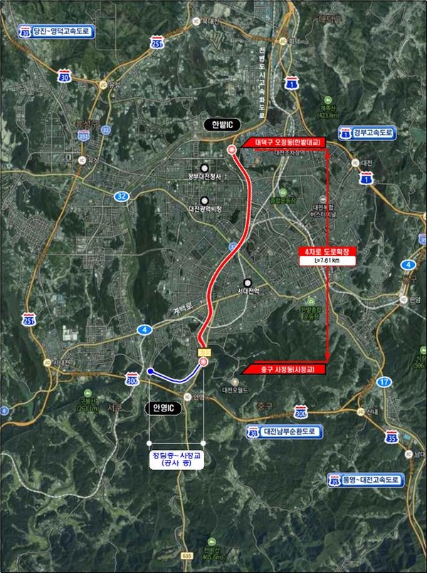 대전 사정교~한밭대교 도로개설 사업 기재부 예비타당성조사 통과